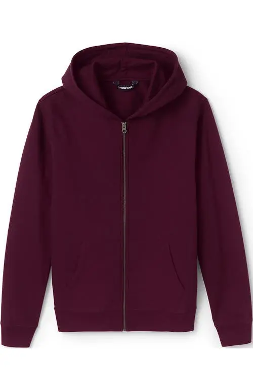LANDS' END School Uniform Adult Zip Front Sweatshirt - Burgundy