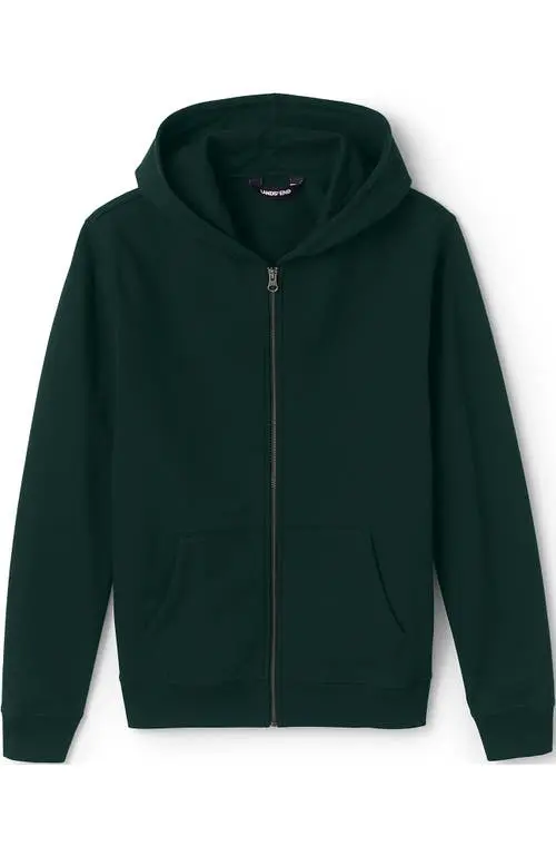 LANDS' END School Uniform Adult Zip Front Sweatshirt - Evergreen