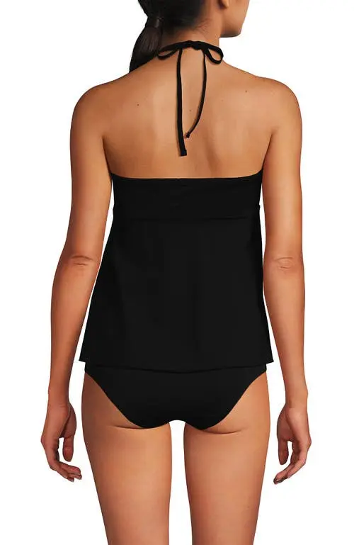 LANDS' END Halter Neck Tankini Top - Black