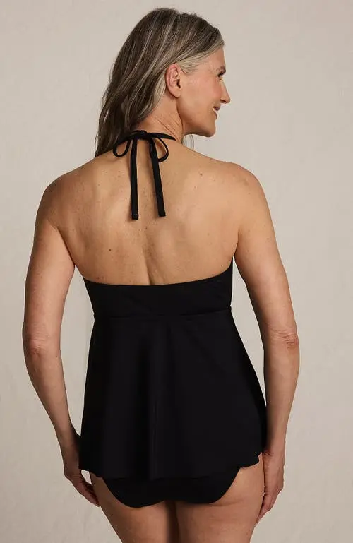 LANDS' END Halter Neck Tankini Top - Black