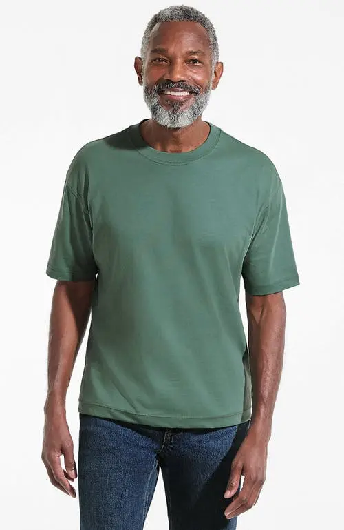 LANDS' END Short Sleeve Super-t Crew Relaxed Fit Tee - Eucalyptus