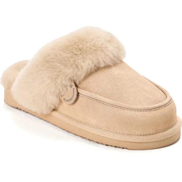 DEARFOAMS Fireside Melville Shearling Scuff Slipper - Sand