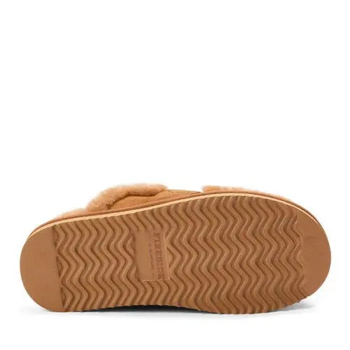 DEARFOAMS Fireside Richmond Genuine Shearling Scuff Slipper - Chestnut