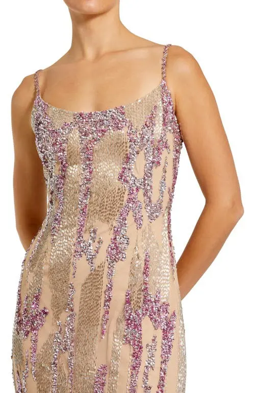 Mac Duggal Sequin Mesh Column Gown