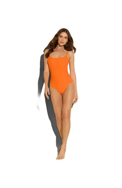 STYLEST Dreamsculpt Swim Bodysuit With Snaps - Tangerine