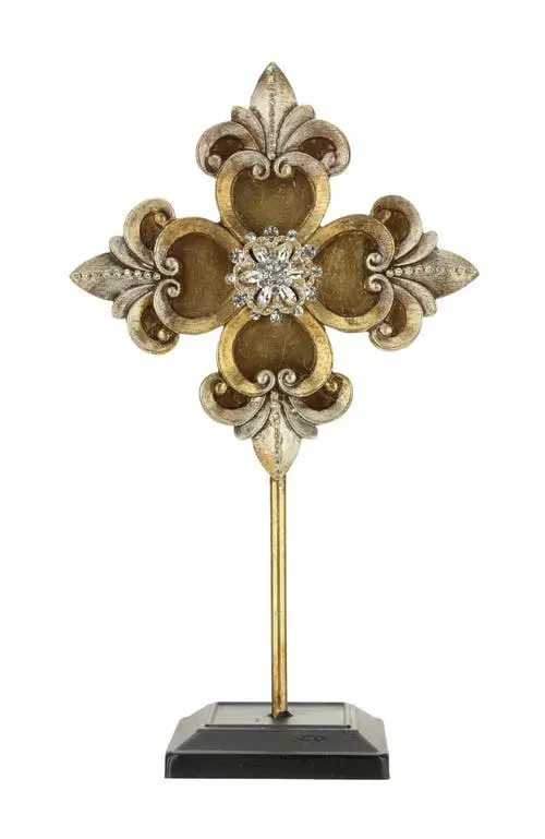 MARK ROBERTS Jeweled Fleur De Lis Finial - Gold