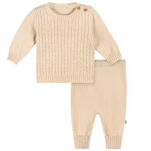 JUST BORN Cable Knit Sweater Set