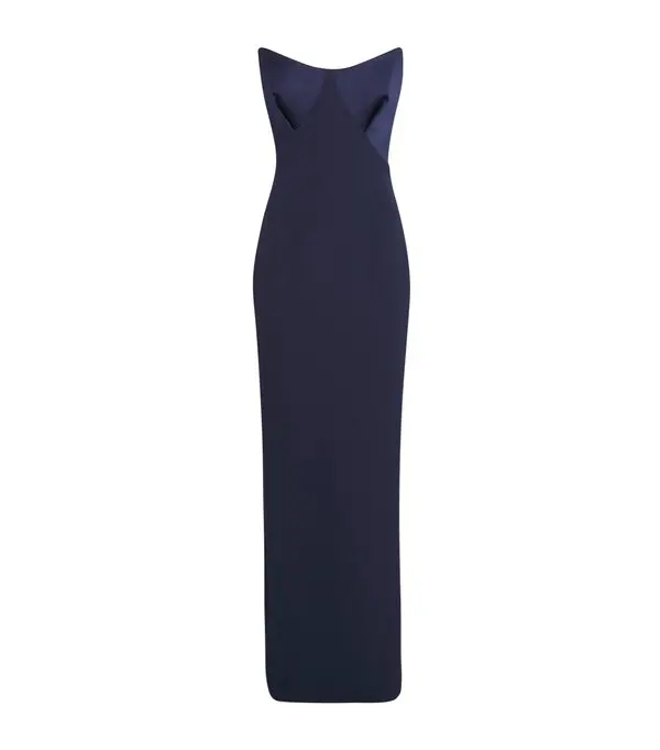 Safiyaa Crepe Strapless Gown