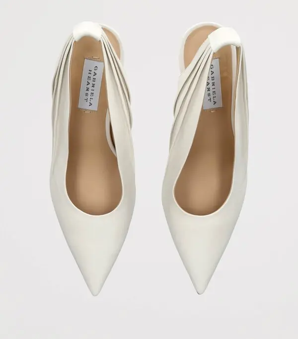Gabriela Hearst Leather Amari Slingback Pumps - Ivory