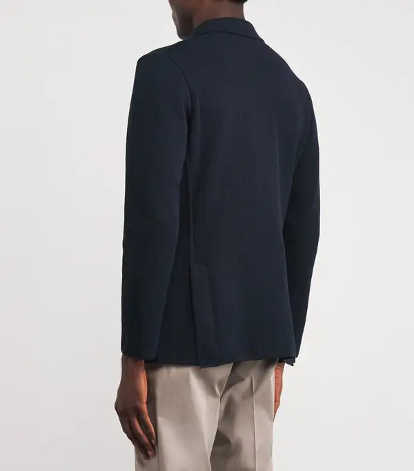 LARDINI Knitted Double-breasted Blazer