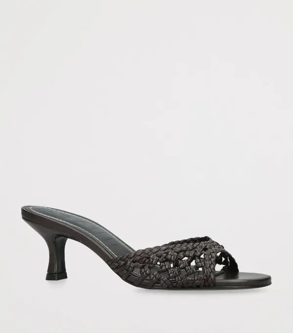 Staud Leather Woven Brigitte Mules 60