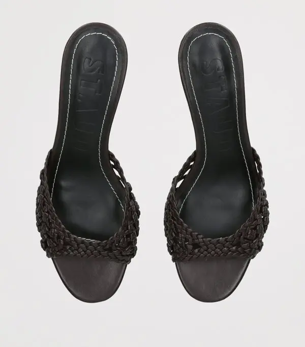 Staud Leather Woven Brigitte Mules 60