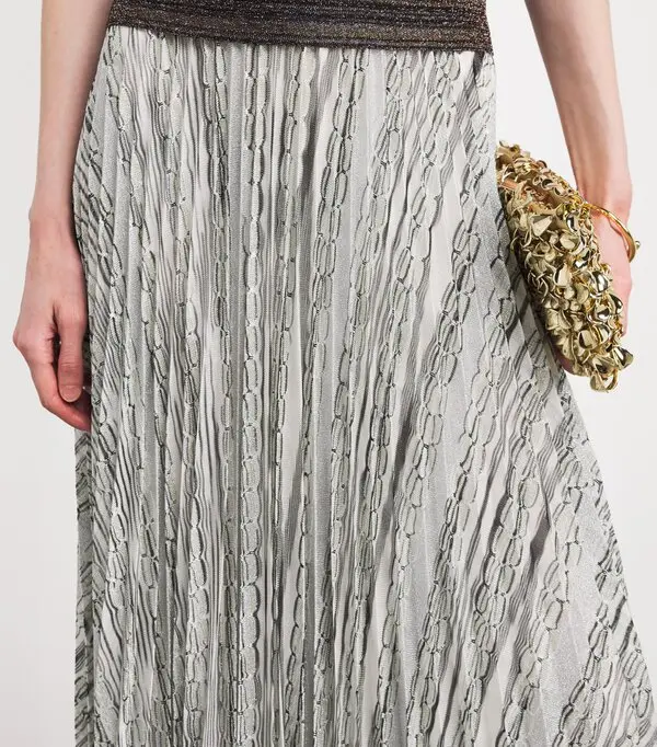 Missoni Knitted Pleated Midi Skirt