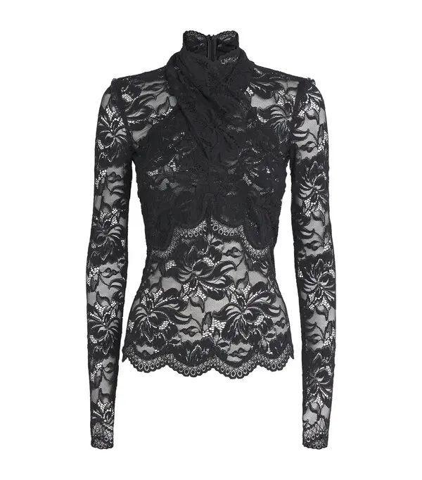 Rabanne Floral Lace Top - Black