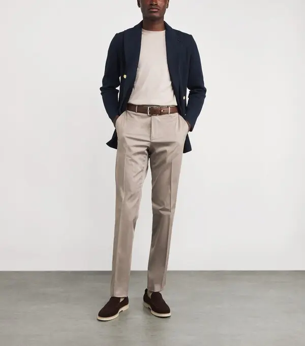 LARDINI Knitted Double-breasted Blazer