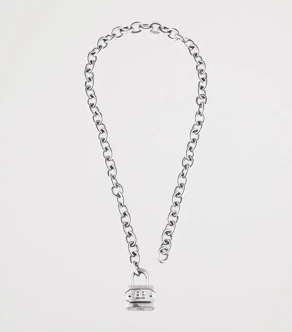 Balenciaga Bb Padlock Chain Necklace