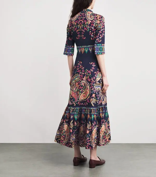 Etro Cotton Paisley Maxi Dress - Blue