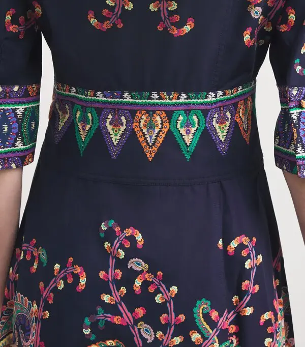 Etro Cotton Paisley Maxi Dress - Blue