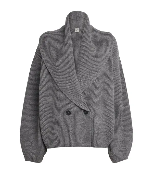 TOTEME Wool-blend Shawl Cardigan - Grey