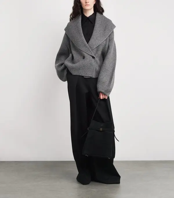 TOTEME Wool-blend Shawl Cardigan - Grey