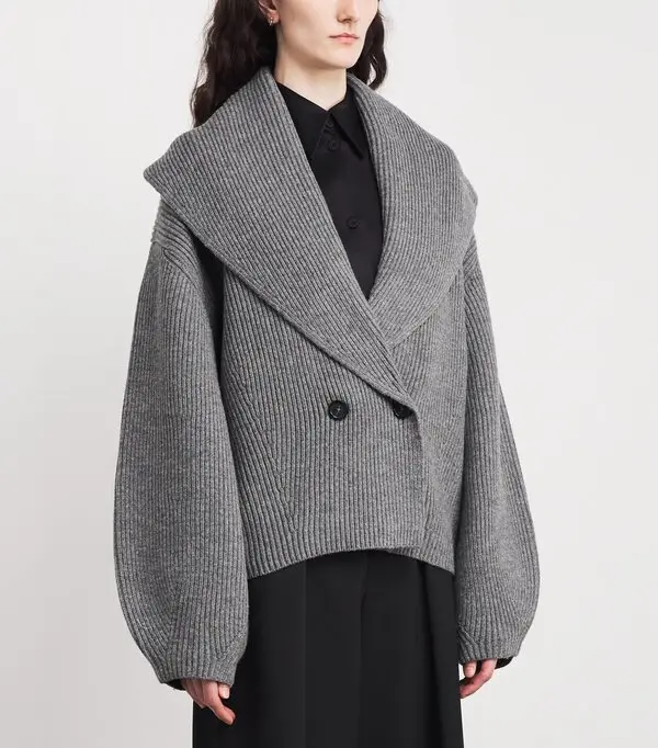 TOTEME Wool-blend Shawl Cardigan - Grey