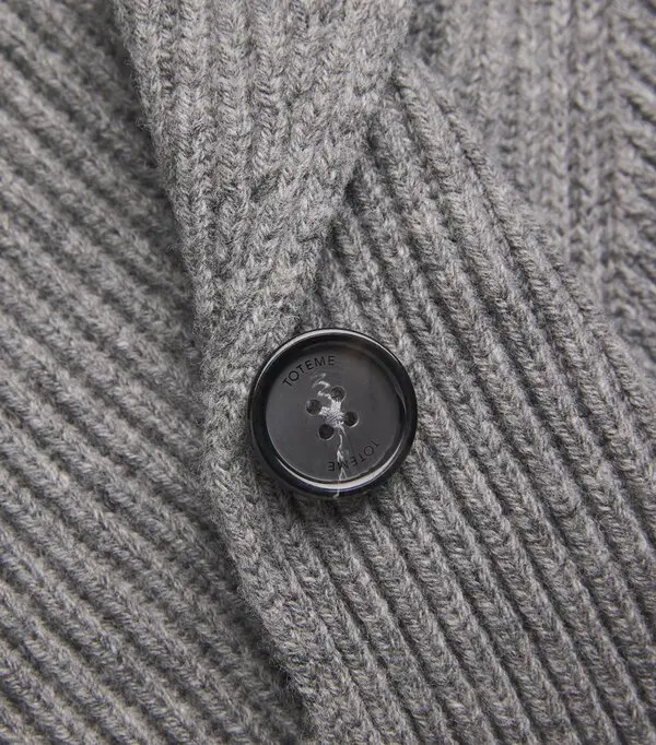 TOTEME Wool-blend Shawl Cardigan - Grey