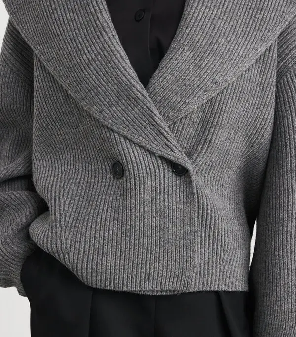 TOTEME Wool-blend Shawl Cardigan - Grey