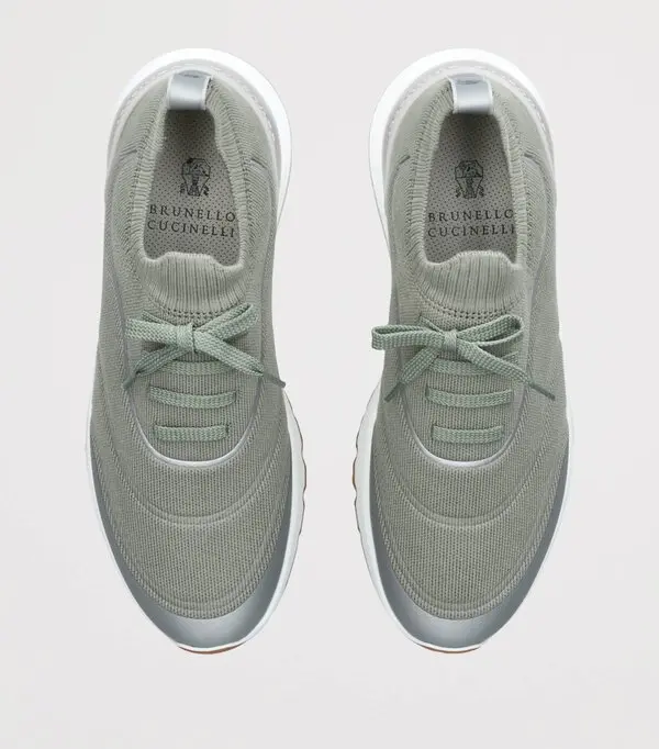 Brunello Cucinelli Knitted Sneakers - Green