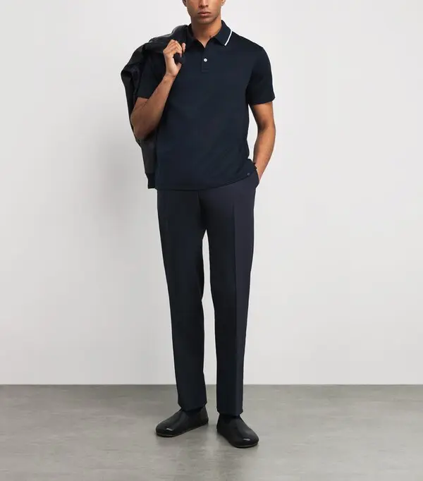 Paul & Shark X Kl Rahul Aqua Touch Cotton Interlock Polo Shirt - Navy