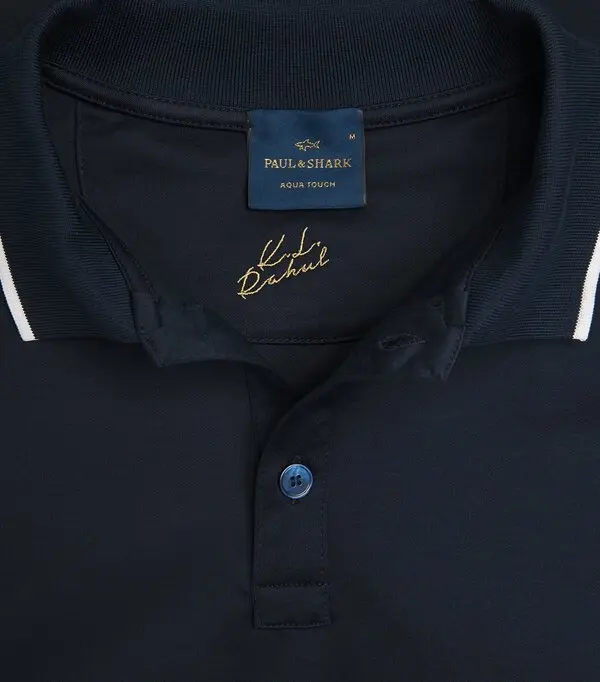 Paul & Shark X Kl Rahul Aqua Touch Cotton Interlock Polo Shirt - Navy