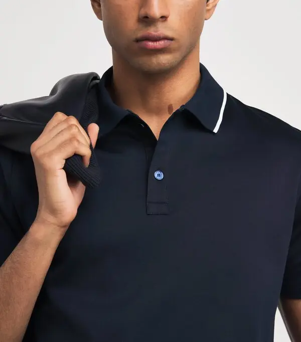 Paul & Shark X Kl Rahul Aqua Touch Cotton Interlock Polo Shirt - Navy