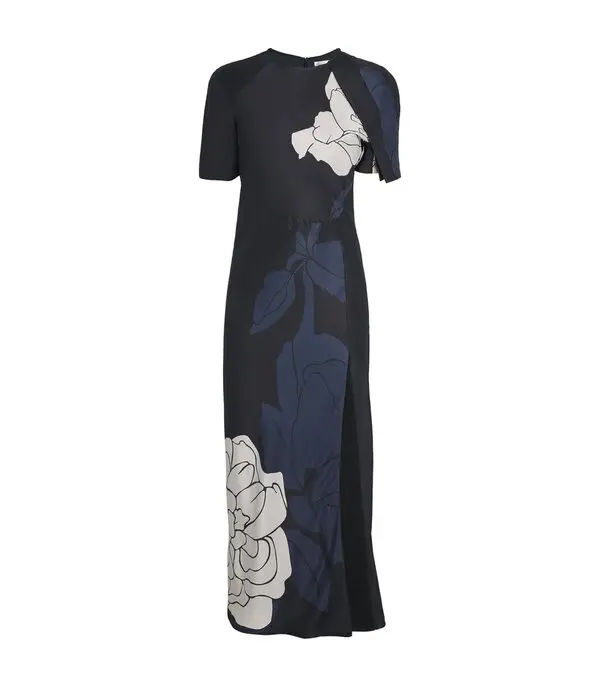 Victoria Beckham Floral Split-hem Midi Dress