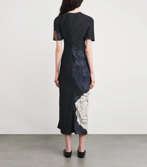 Victoria Beckham Floral Split-hem Midi Dress