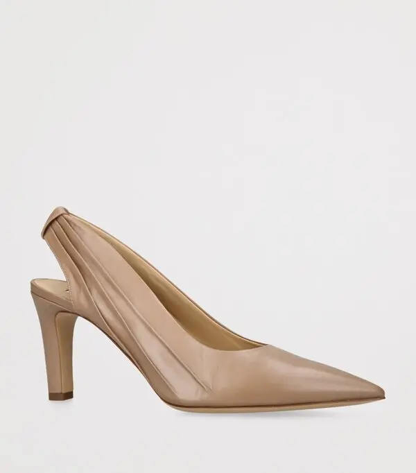 Gabriela Hearst Leather Amari Slingback Pumps 75 - Beige