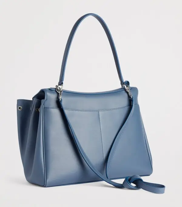Balenciaga Medium Leather Rodeo Shoulder Bag - Blue