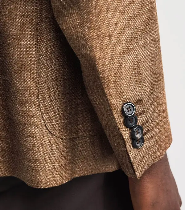 Canali Wool-silk-linen Check Blazer