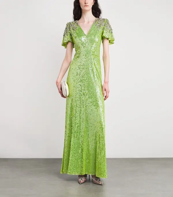 Jenny Packham Sequin V-neck Manon Gown