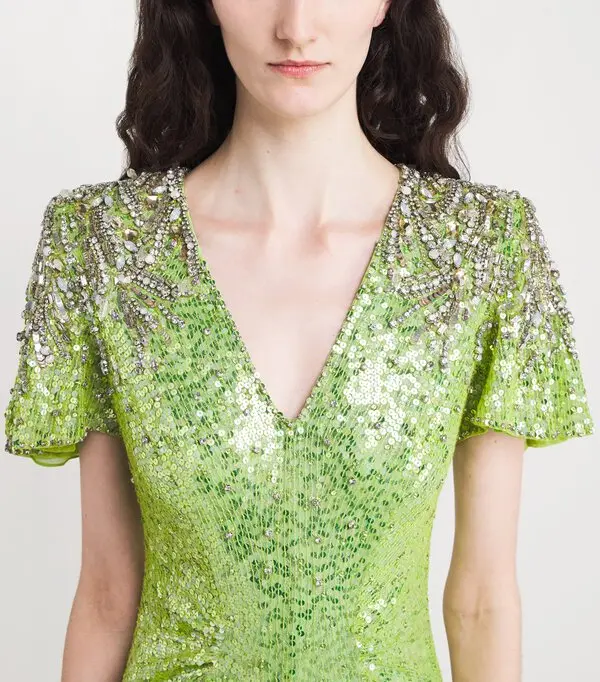 Jenny Packham Sequin V-neck Manon Gown