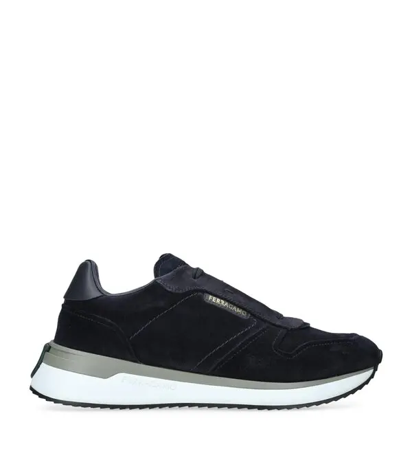 FERRAGAMO Suede Low-top Sneakers - Blue