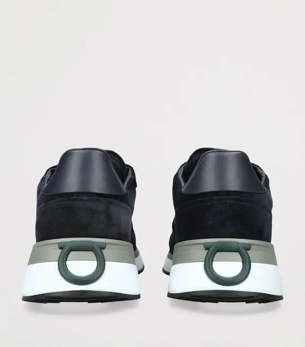 FERRAGAMO Suede Low-top Sneakers - Blue