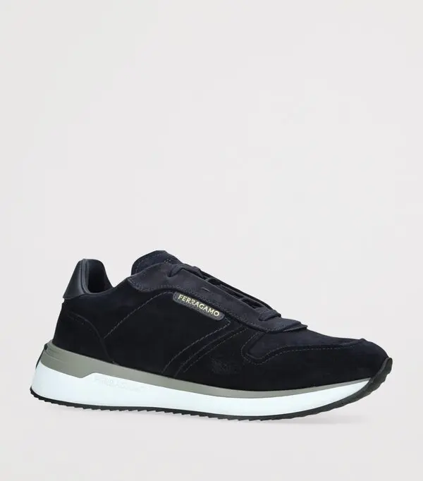 FERRAGAMO Suede Low-top Sneakers - Blue