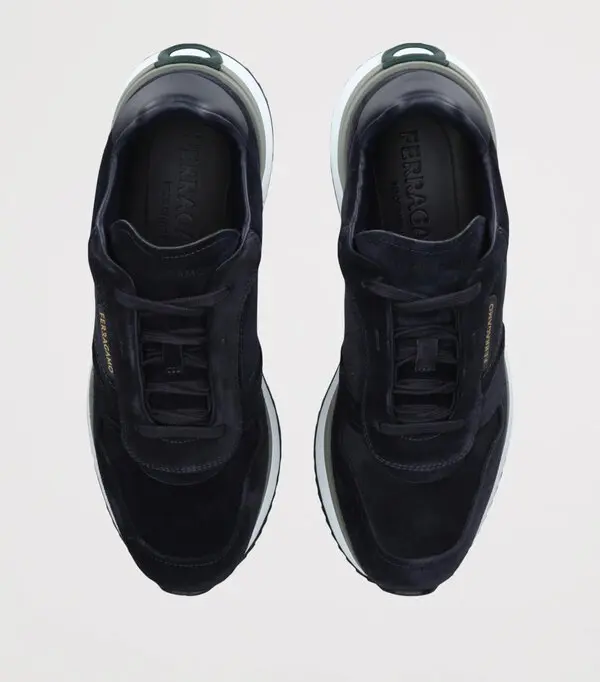 FERRAGAMO Suede Low-top Sneakers - Blue