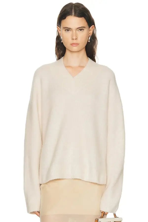 EAVES Jacquie V-neck Sweater - Ivory