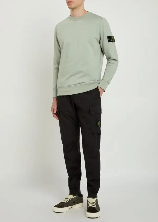 Stone Island Logo Cotton Sweatshirt - Sage