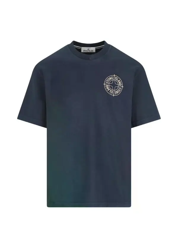 Stone Island Outline Compass Logo T-shirt - Blue