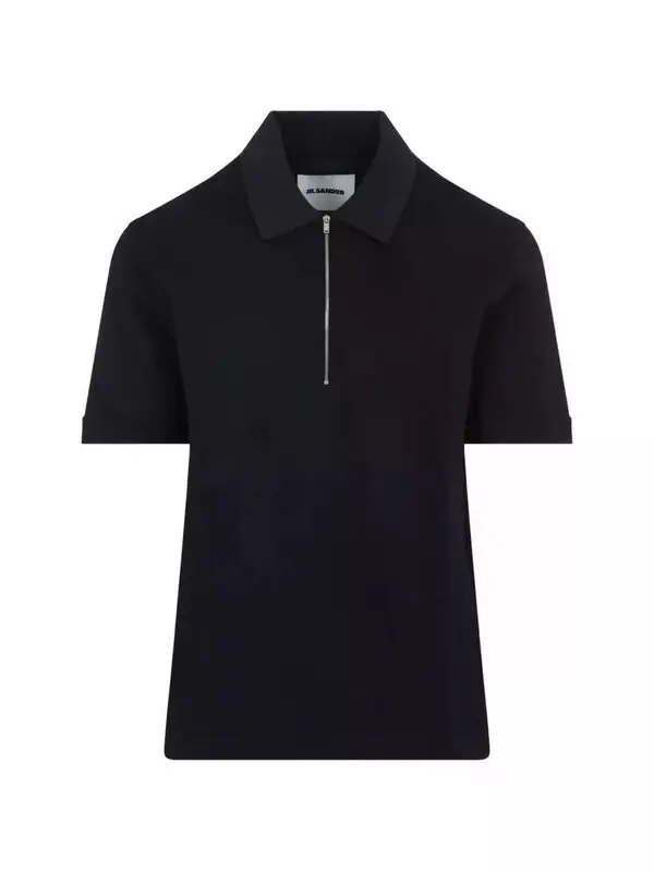 JIL SANDER Zip Polo Shirt - Black