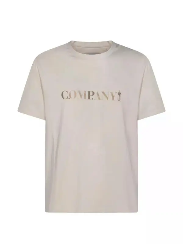C.P. COMPANY 30/1 Jersey Short Sleeve Chest Logo T-shirt - Neutrals