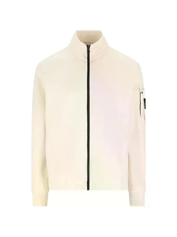 Stone Island Zip-up Fleece Sweater - Neutrals