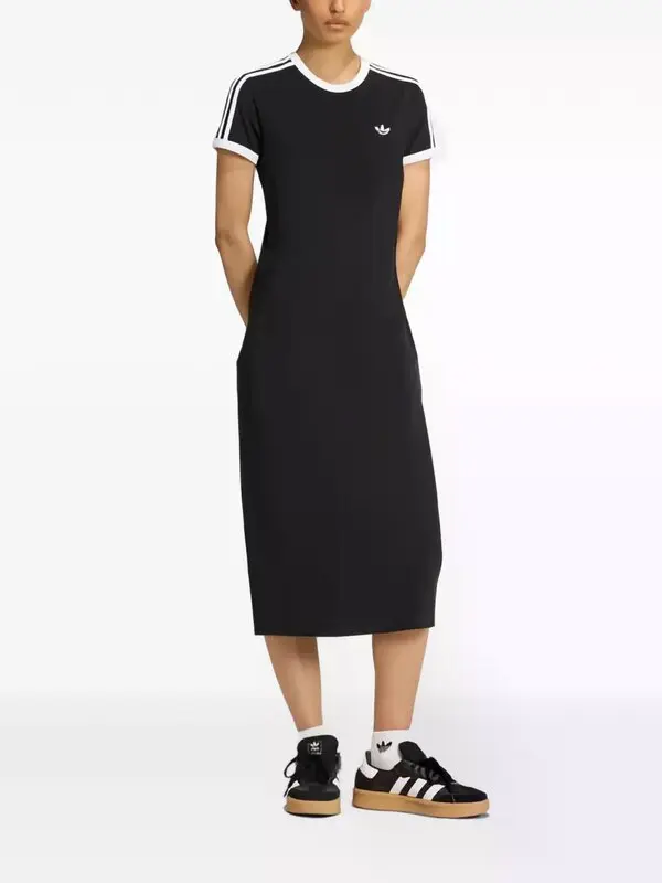 Adidas 3-stripes Midi T-shirt Dress - Black