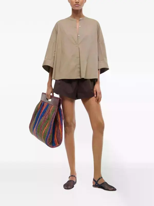 Staud Enzo Pleated Top - Neutrals